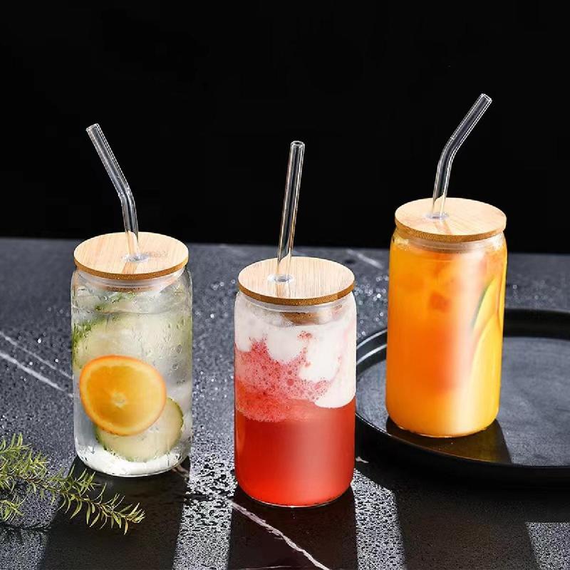 Glass Cup, 1 Count Clear Iced Tea Cup with Lid & Straw, Summer - TikTok ...