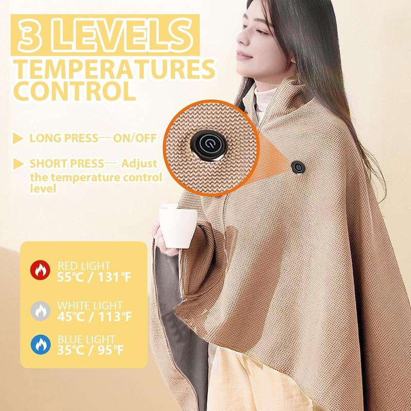 USB-Powered Heated Cape Foldable & Lightweight Portable Winter ...