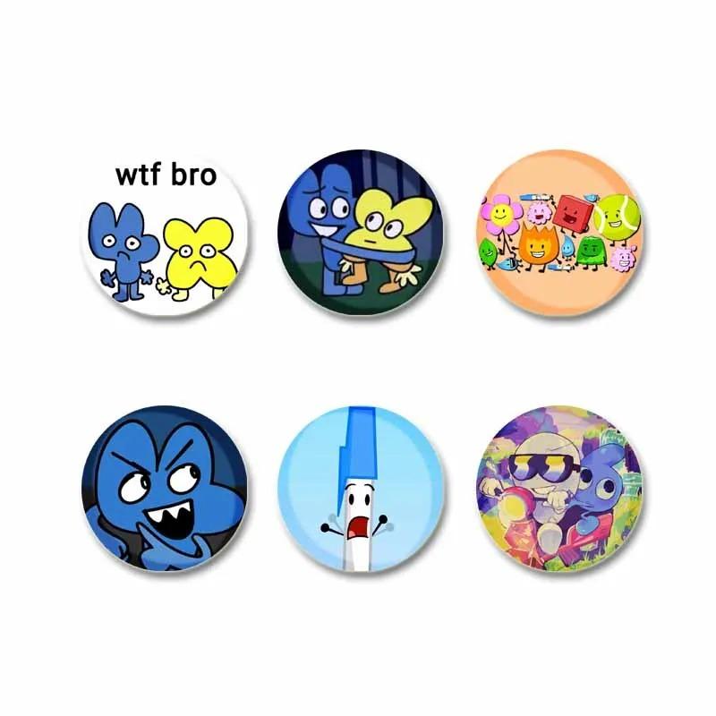 BFDI Icons Buttons, Four and X Pins, Clothes Backpack Accessory Gifts ...