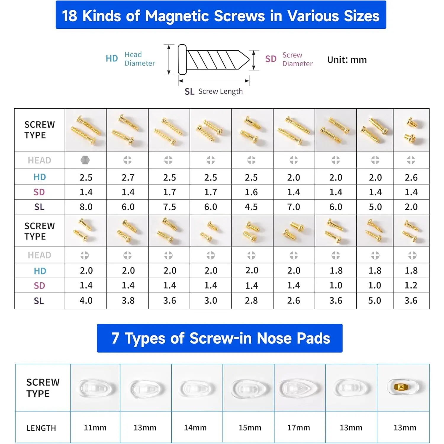 Eyeglass Repair kit with Screw, Upgraded -in- Eye Glass Repairing Kit ...