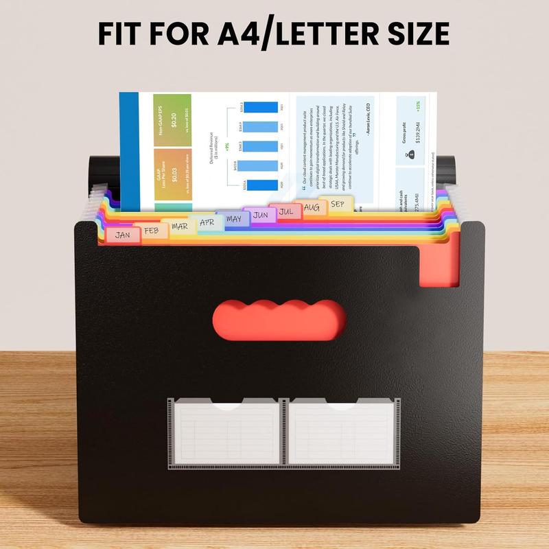 File Organizer 13 Pockets Expanding Folder Portable Monthly Bill Tax ...