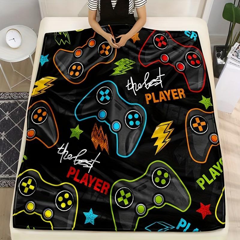 Game Console Print Flannel Heated Blanket, 1 Count Soft Warm Throw ...