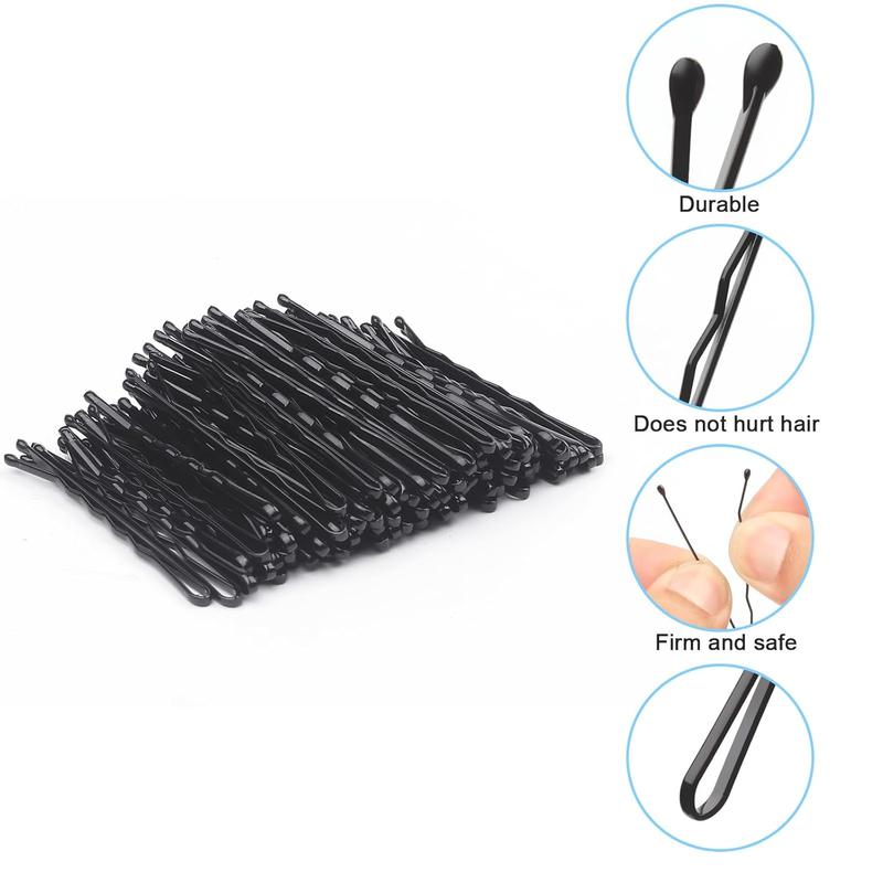 Bobby Pins 5 Pcs, Bobby Pins Black 2Inches, Reusable Invisible Wave Non ...