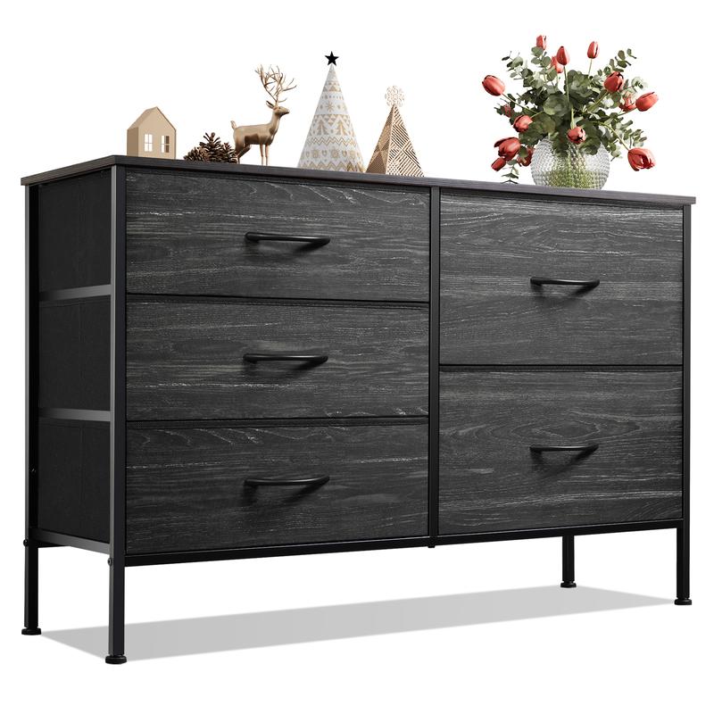 WLIVE 5-Drawer Modern Multi-Function Dresser | Steel Frame Storage ...