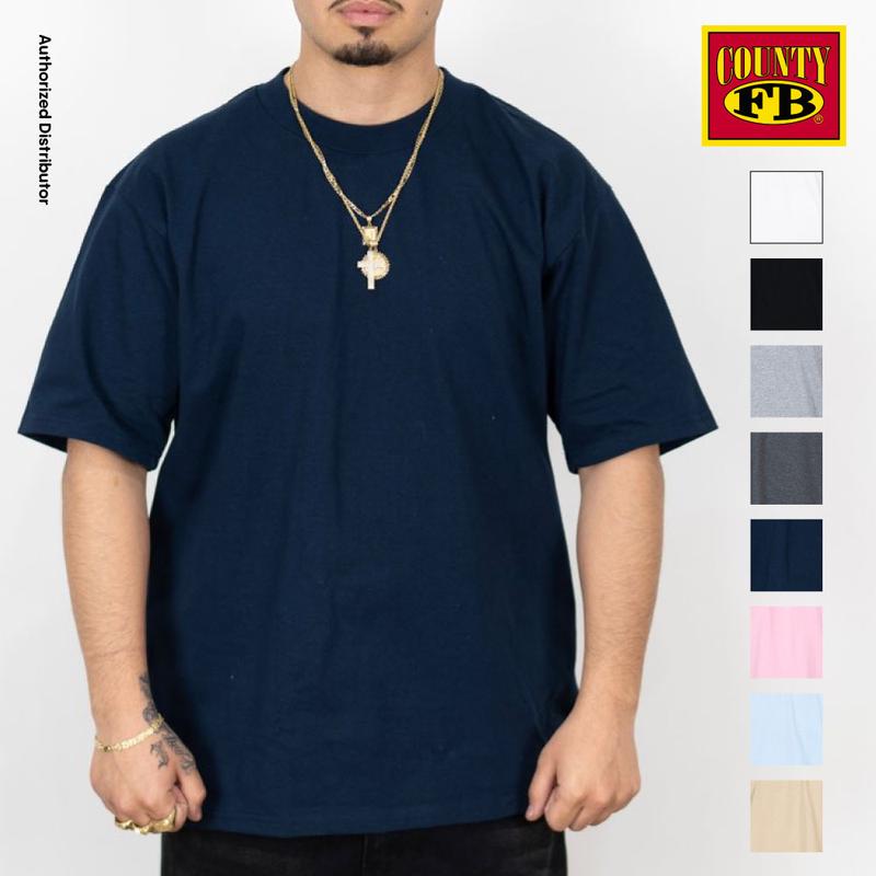FB County Men's Heavy Hard Short Sleeve T Shirts Heavyweight T Shirt ...