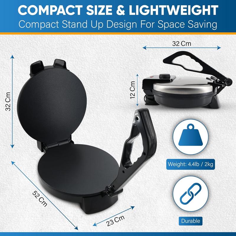 10inch Roti Maker by StarBlue with FREE Roti Warmer and Removable ...