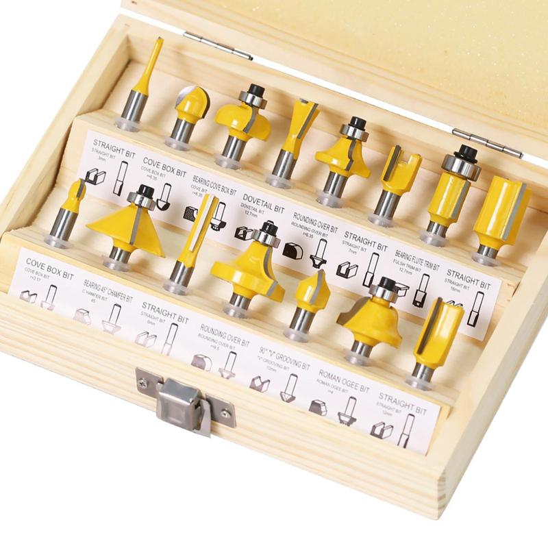 1/4 Inch Shank Router Bit Set, Woodworking Router Bit Kit with Storage ...