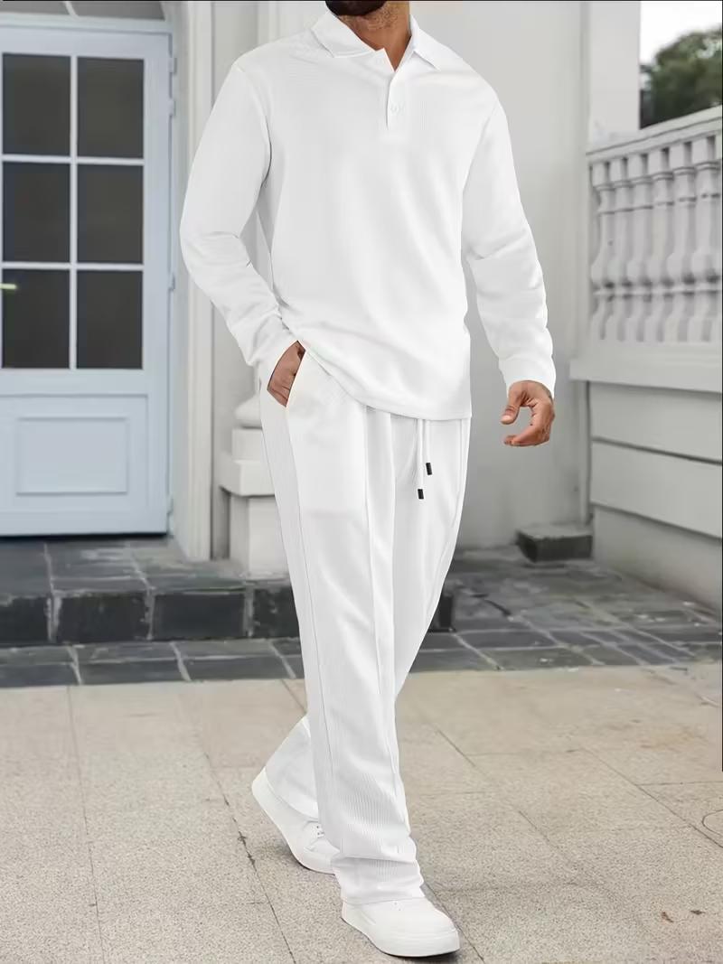 2-piece men's luxury retro suit set - Four season long sleeved jacket ...
