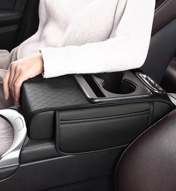 Car Armrest Cushion,5-in-1 Center Console Cover with 2 Storage Bags Cup ...