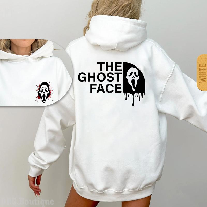 Scream Movie Ghost Face Swoosh Sweatshirt, 2 Side Halloween Ghost Face ...