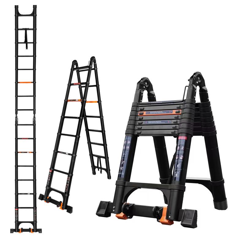 16.5FT Telescoping Ladder A Frame, Portable Extension Folding Ladder ...