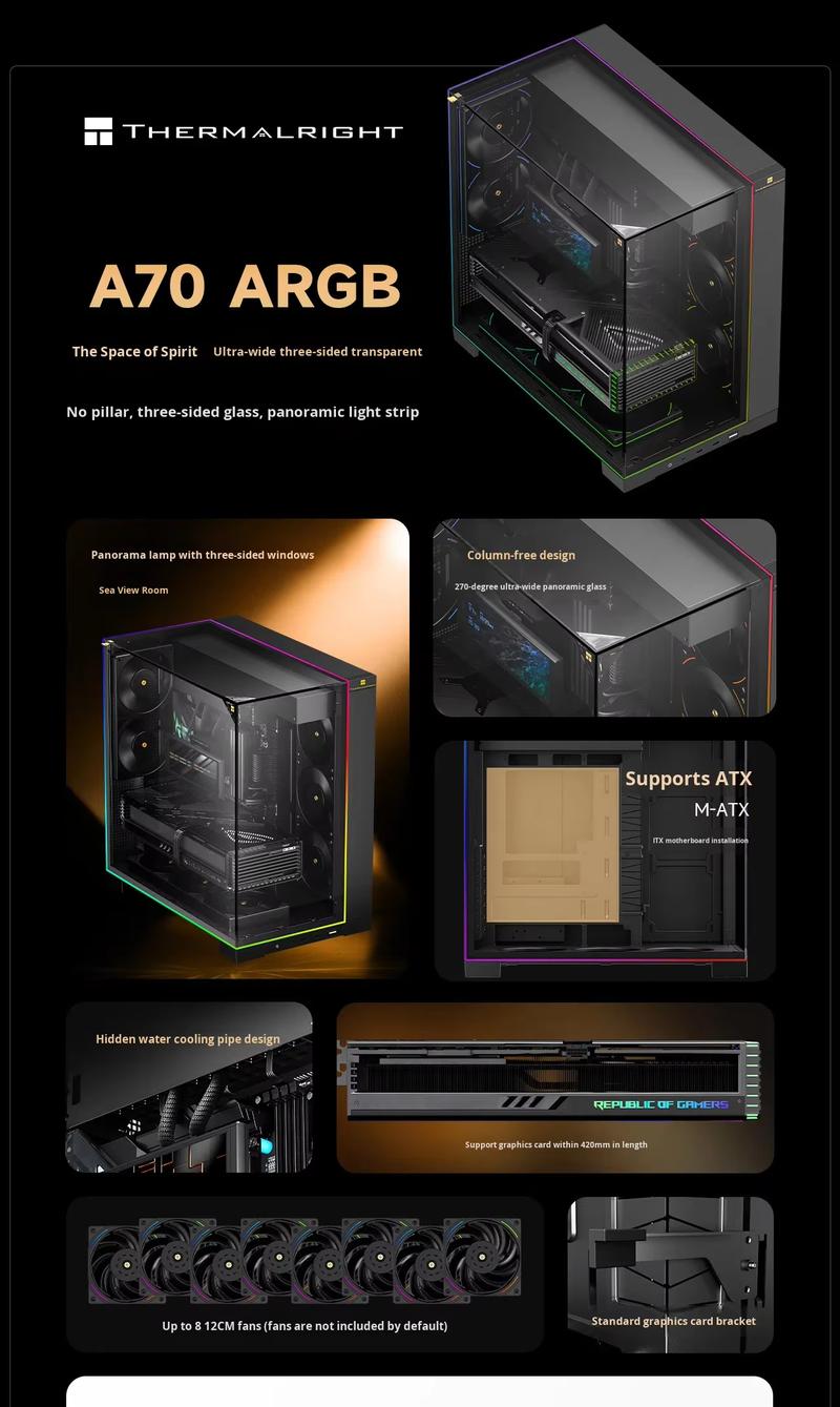 rx75 pro New Arrival Thermalright A70 ARGB rtx 4070 super Full Tower ...