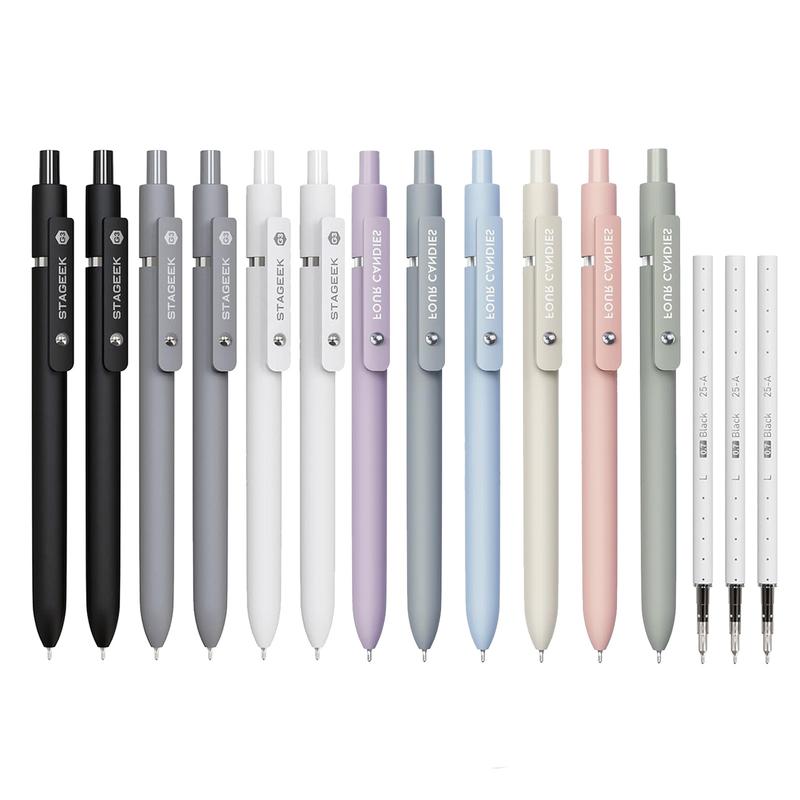 STAGEEK Blue Gel Pens, 6Pcs Quick Dry Blue Ink Pens with 3 Extra ...