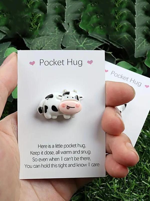 Cute Cow Design Pocket Hug Card, Animal Shaped Card, Fashion Jewelry ...