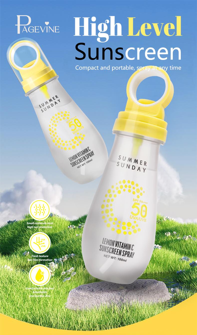 Lemon Vitamin C SPF 50 Facial Sunscreen Spray Spectrum Protection for ...