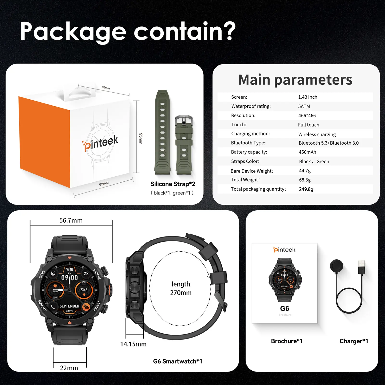 AURAFIT G6 Smartwatch AMOLED Display ChatGPT AI Assistant 5ATM ...