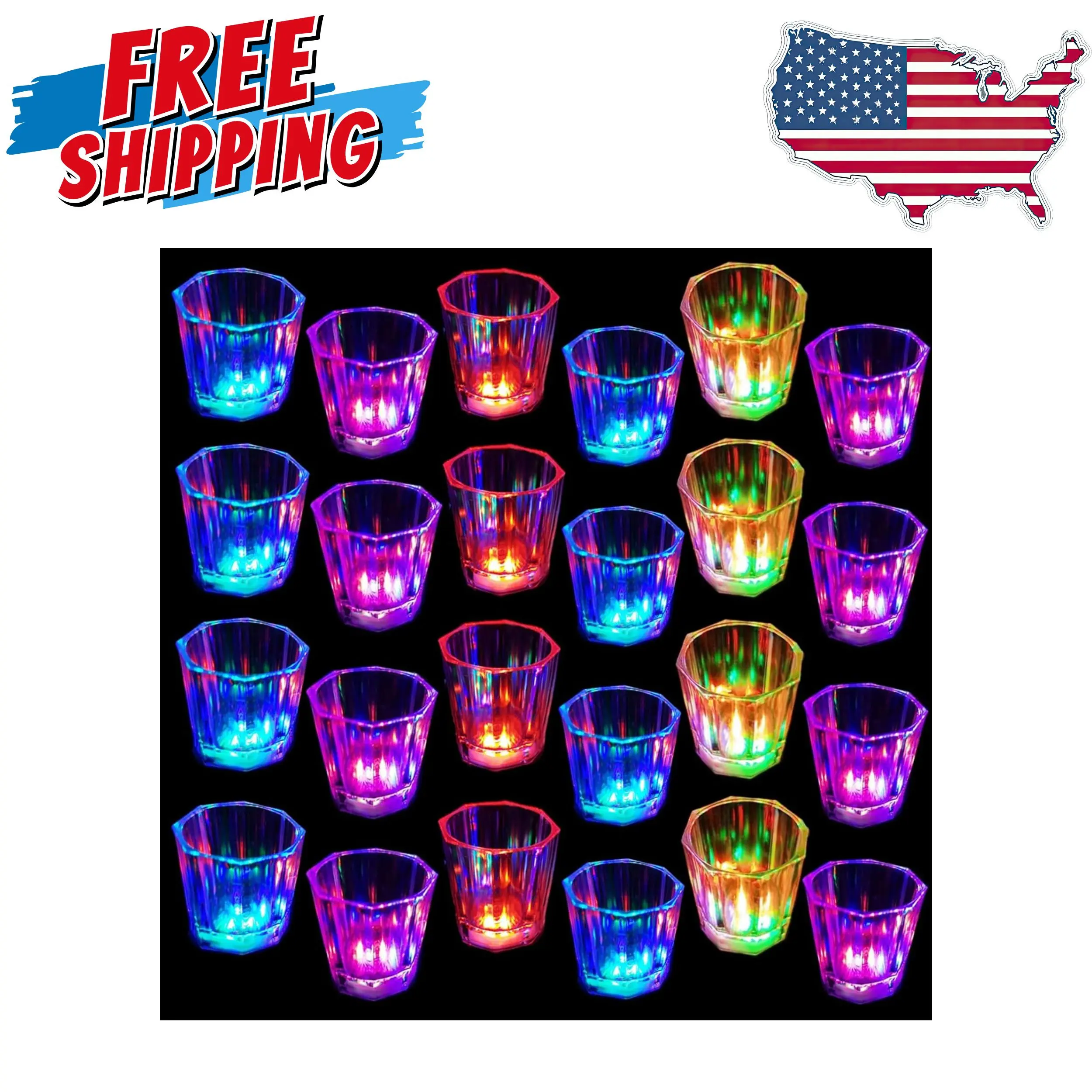 Light Up Shot Glasses Set of 24 Adults Shot Glasses Led Shot Glasse ...