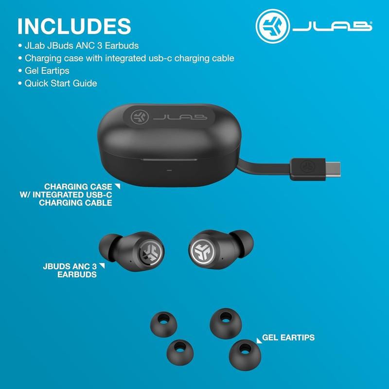 JLab JBuds ANC True Wireless Earbuds Gen 3 - 3 Noise Control Modes, 42 ...