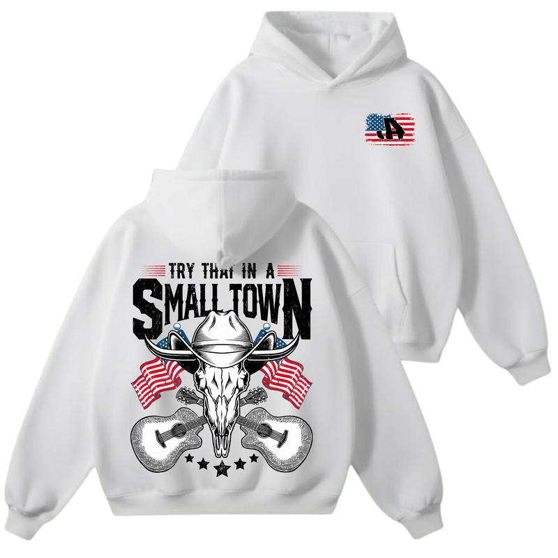 Try That In A Small Town Hoodie, Vintage Country Music JA Shirt, Retro ...