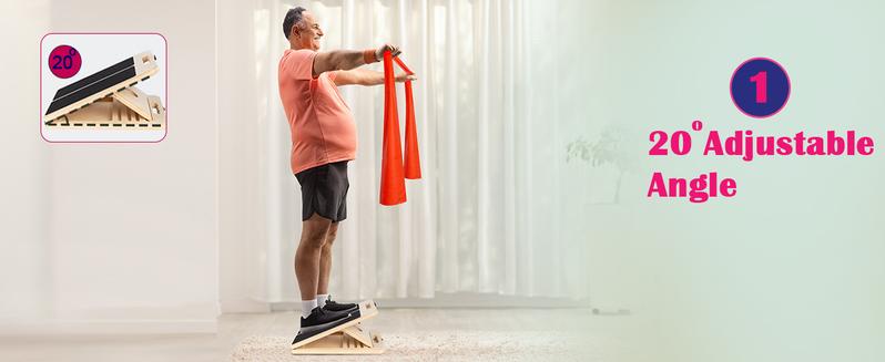 Slant Board for Calf Stretching, Adjustable Portable Wooden Incline ...