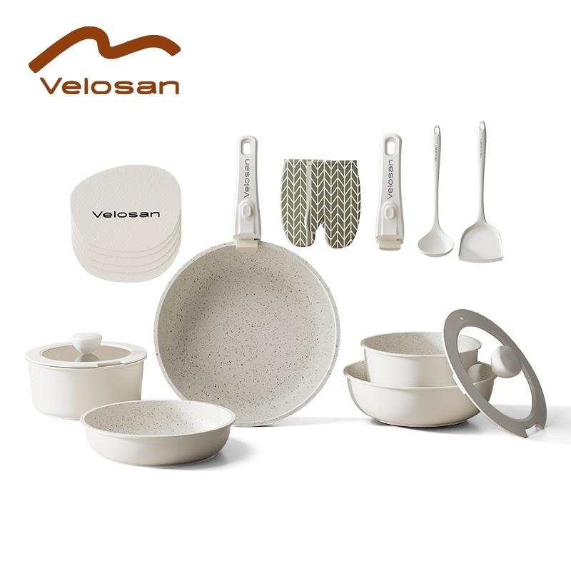 Velosan 18pcs nonstick pots and pan sets,detachable Handle ,stainless ...
