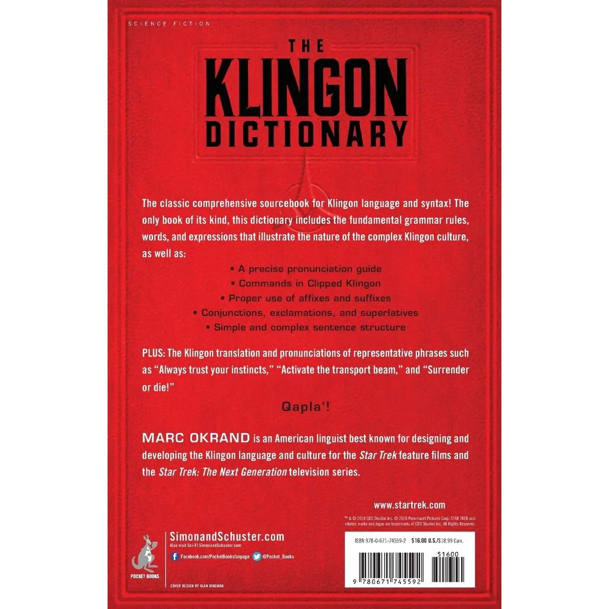The Klingon Dictionary (Star Trek) Paperback – January 1, 1992 - TikTok ...