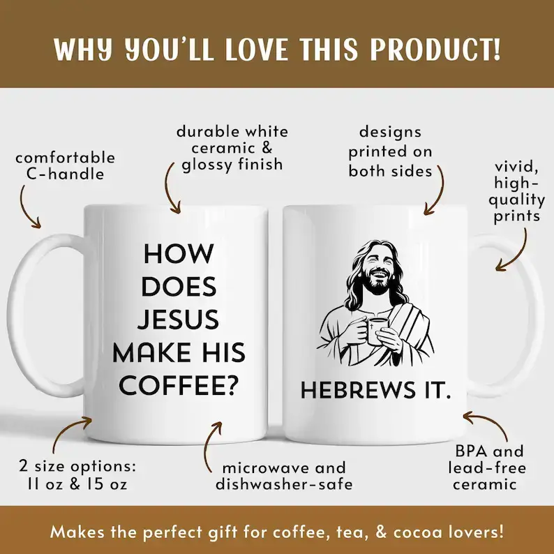 Funny Christian Mug Funny Christian Gift For Men Women Funny Jesus Mug ...