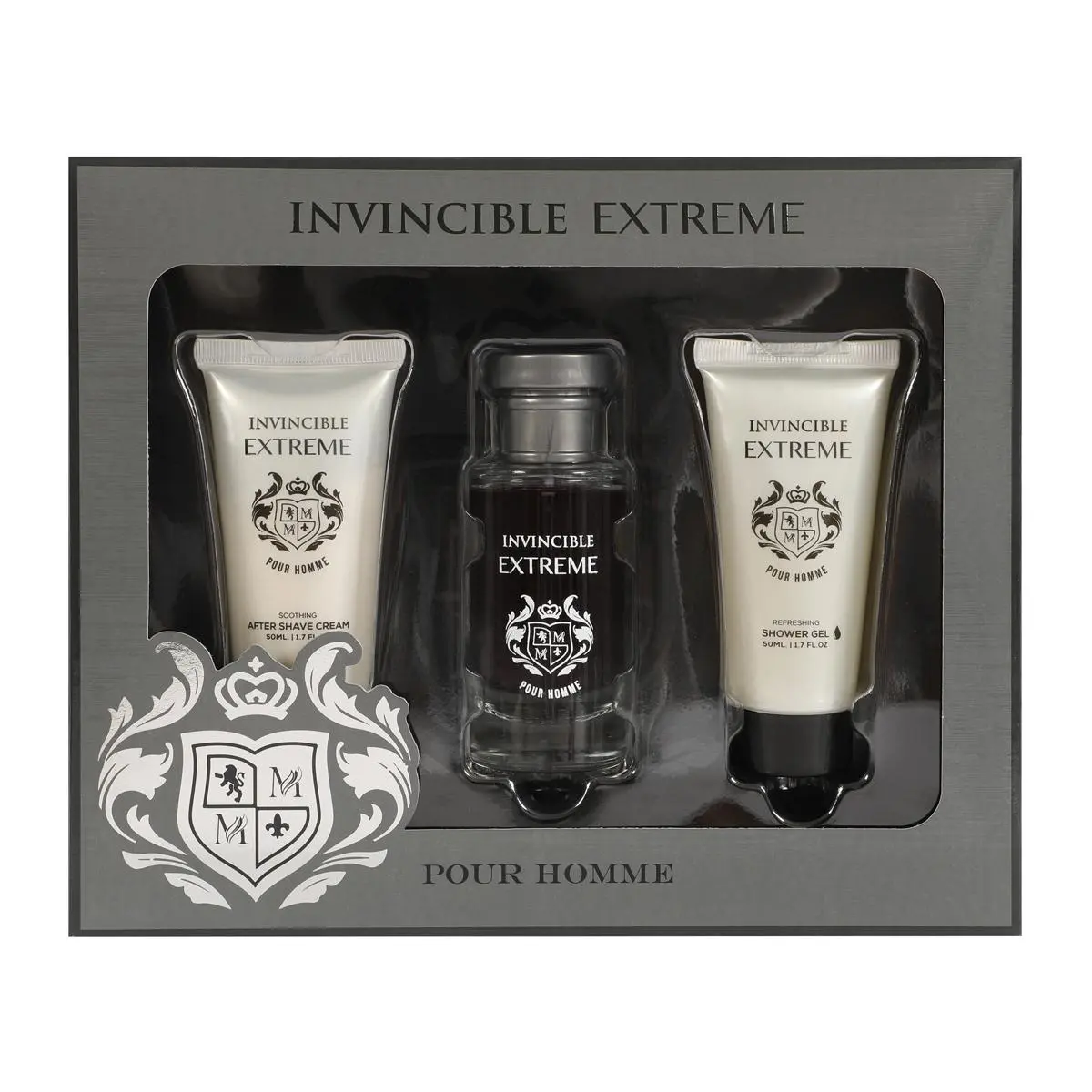 Invincible Extreme 3pc Gift Set Spray Cologne Eau de Toilette Shower ...