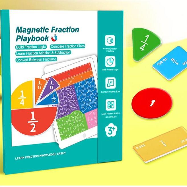 Magnetic Fraction Tiles & Circles Set Colorful Montessori Math ...