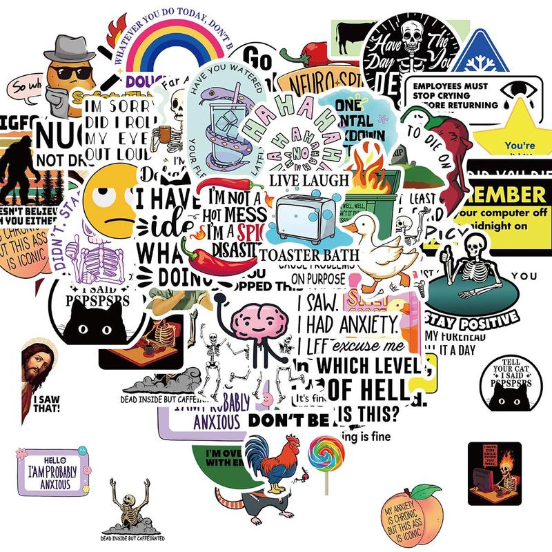 Snarky Sticker, 50pcs/set Humorous Sarcasm Sticker, Waterproof Vinyl ...