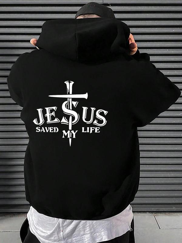 Unisex Men's Letter Graphic Drop Shoulder Essentials Hoodie, - TikTok Shop