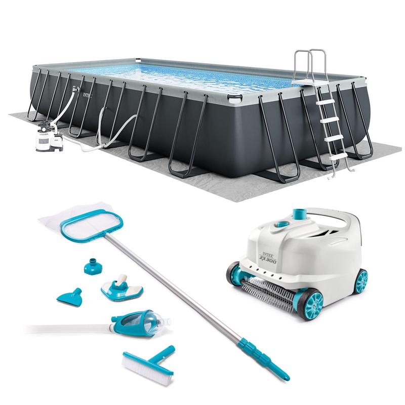 Intex Ultra XTR Frame Swimming Pool & Pump, Robot Vacuum w/Pool ...