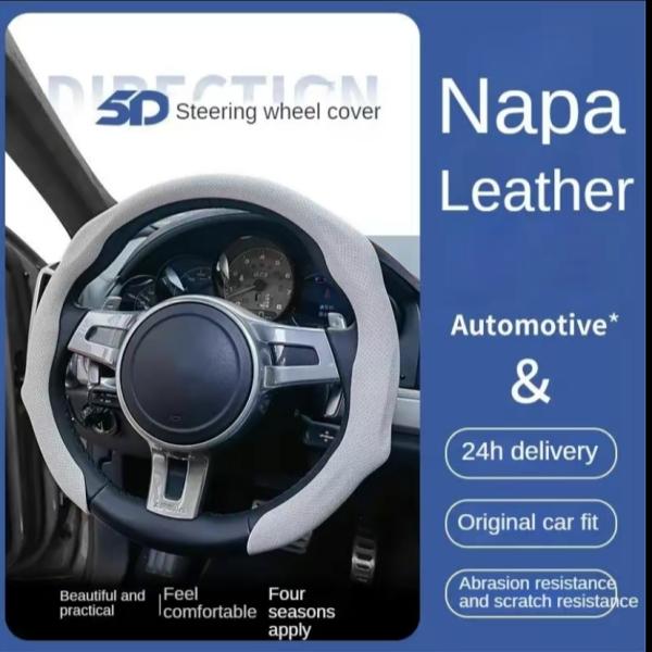 Napa Nappa Leather Steering Wheel Cover for 2026 New-AII Cars - Quick ...