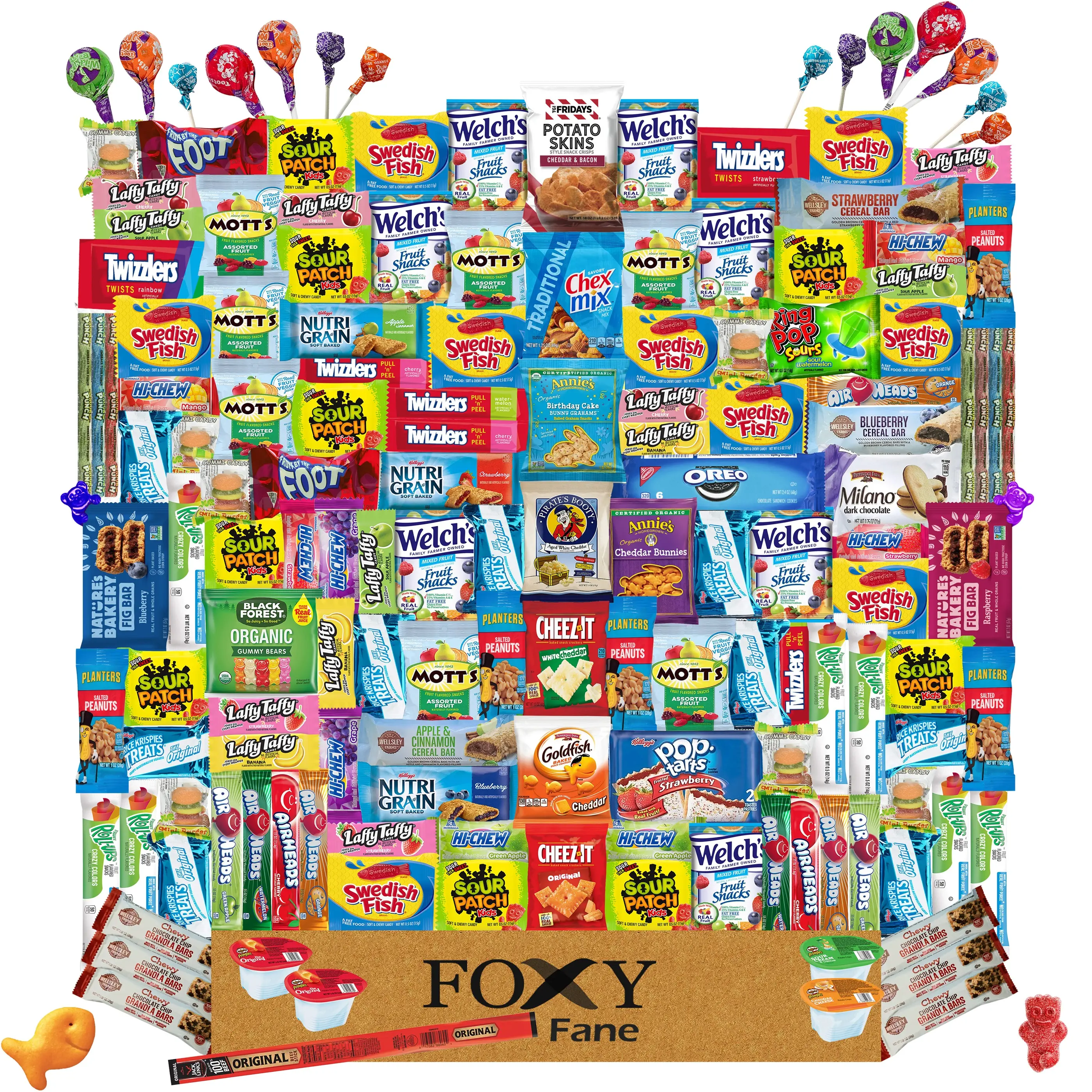 Foxy Fane 150-Count Snack Box Ultimate Care Package w/ Chips, Candy ...