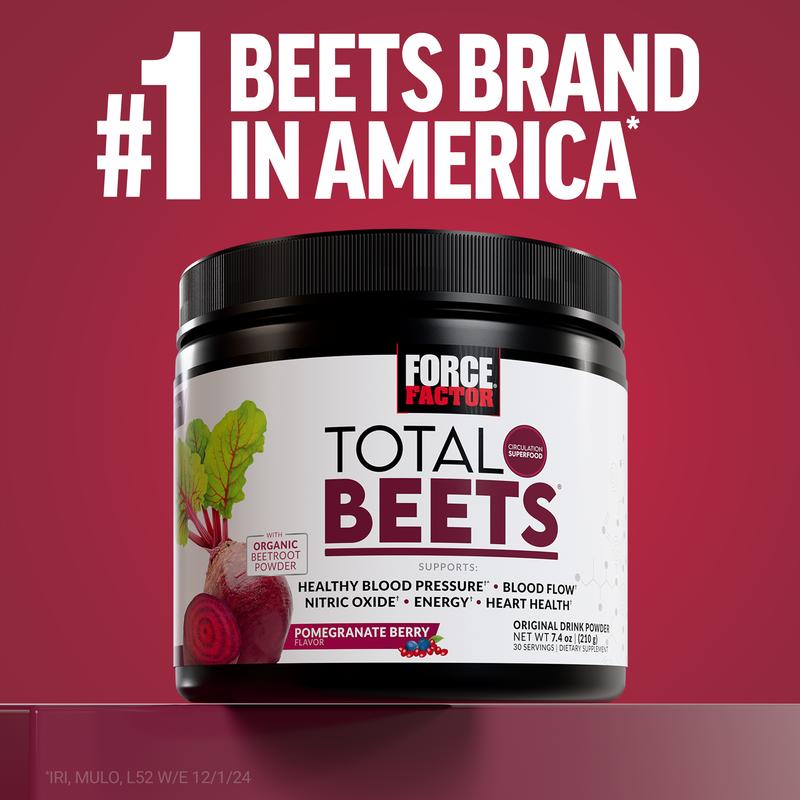 Force Factor Total Beets Pomegranate Berry Powder with Nitrates for ...