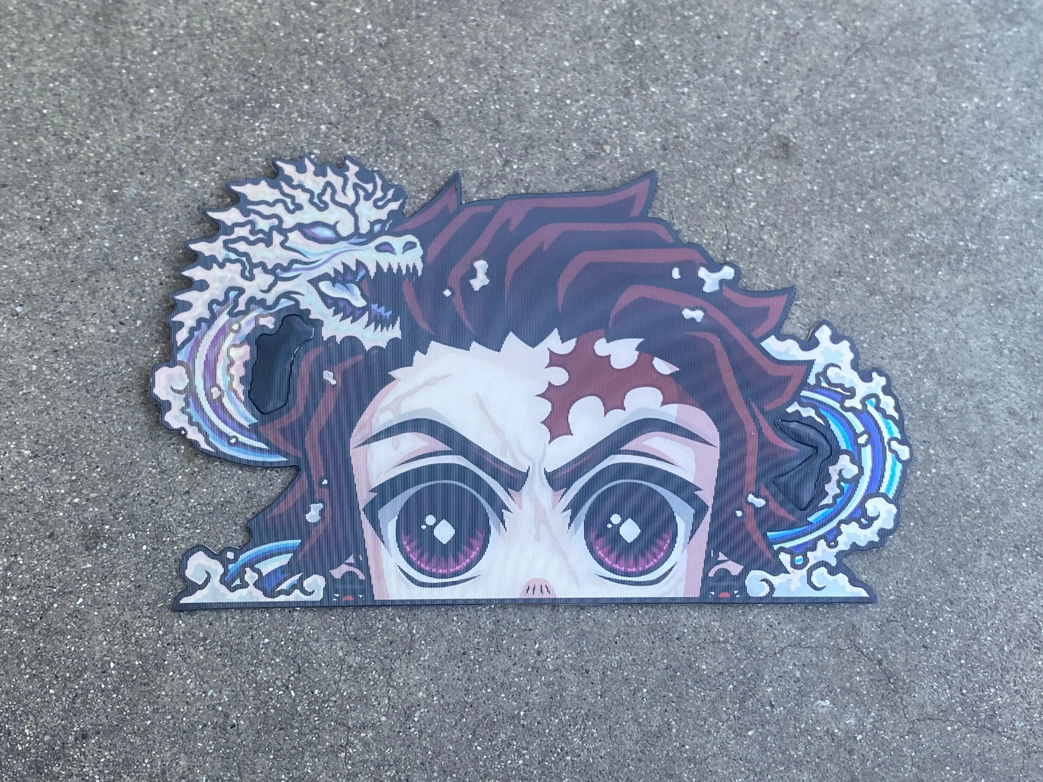 Tanjiro Kamado Demon Slayer 3D Anime Peeker Sticker Decal - TikTok Shop