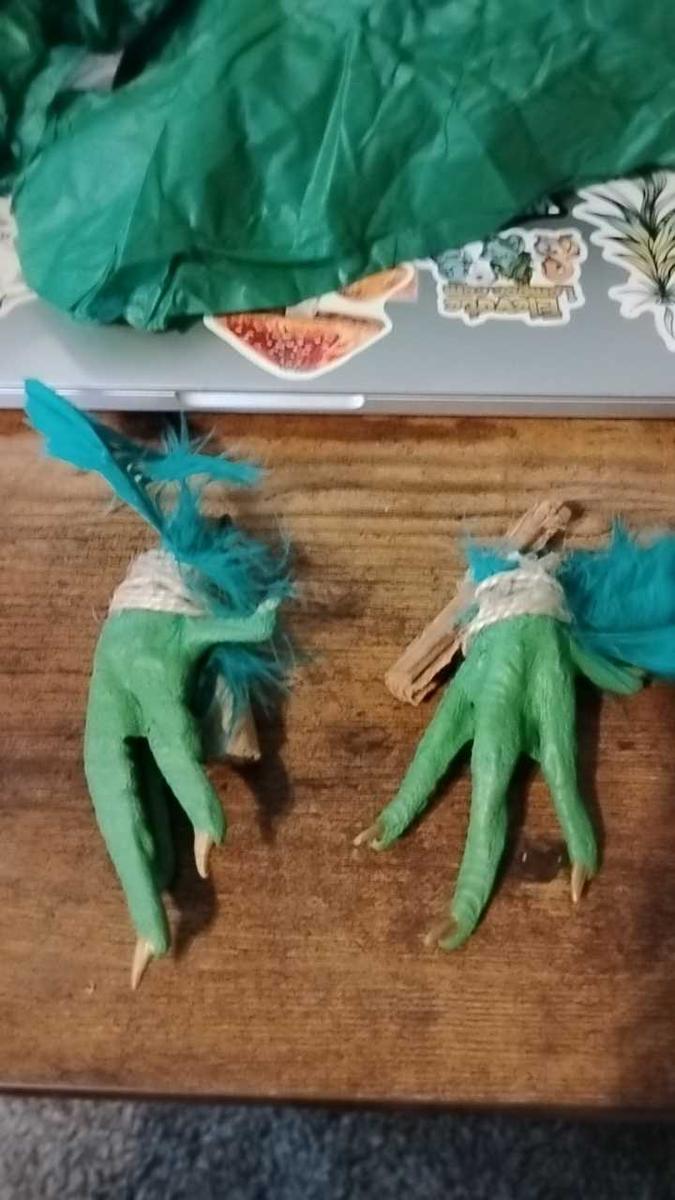 Hoodoo Green Money Chicken Foot with Cinnamon Stick - Boho Decor ...
