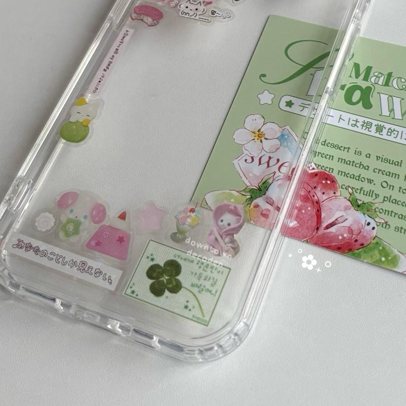 strawberry matcha photocard heisei retro sticker deco resin coated ...