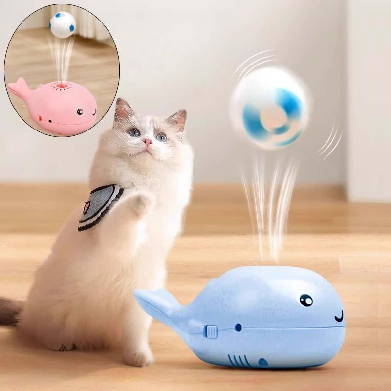 Interactive Cat Electric Ball Toy Simulated Whale Kitten Toy USB Dual ...