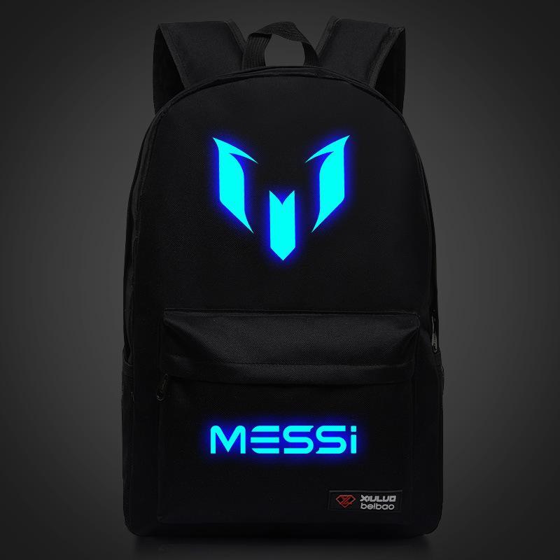New 2024 Luminous Messi Football Backpack 3D Printe Teens Laptop ...