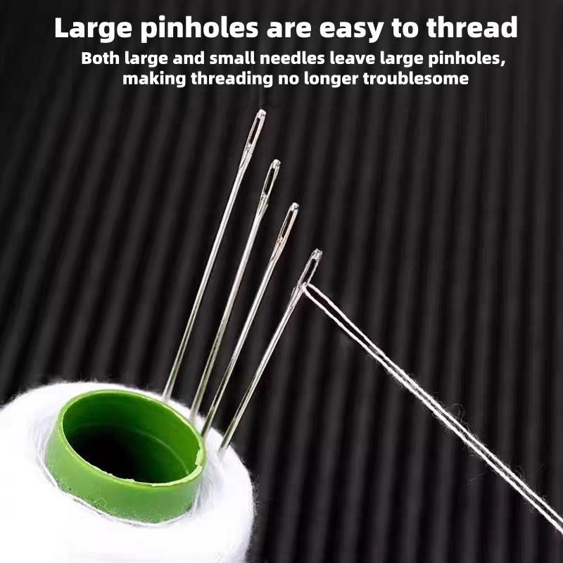 37PCS Big Eye Steel Needles Set Portable Hand Repair Tools for Adults ...