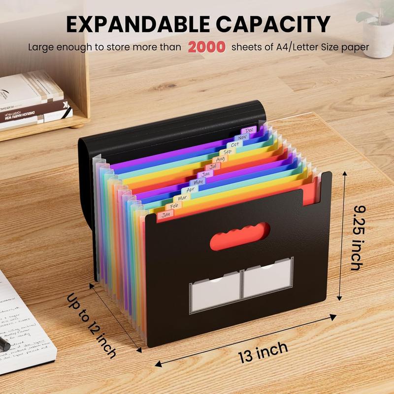 File Organizer 13 Pockets Expanding Folder Portable Monthly Bill Tax ...