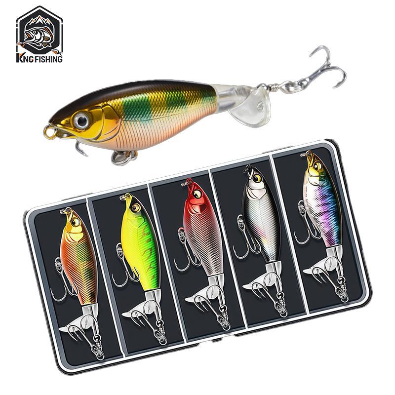 5PCS-Top Floating Swimming Water Bass Fishing Lures, Box Packed Fishing ...