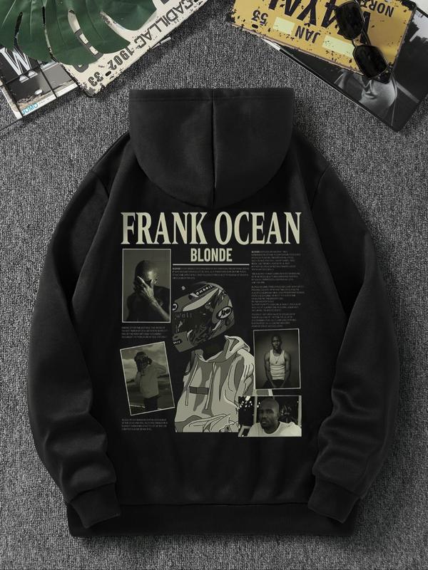 Men's Frank Ocean Letter Print Graphic Hoodie, Regular Fit Streetwear ...