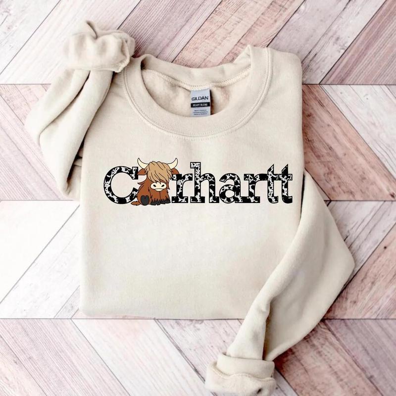 Highland Cow Sweatshirt, Highland Sweater, Western Cute Cow Crewneck ...