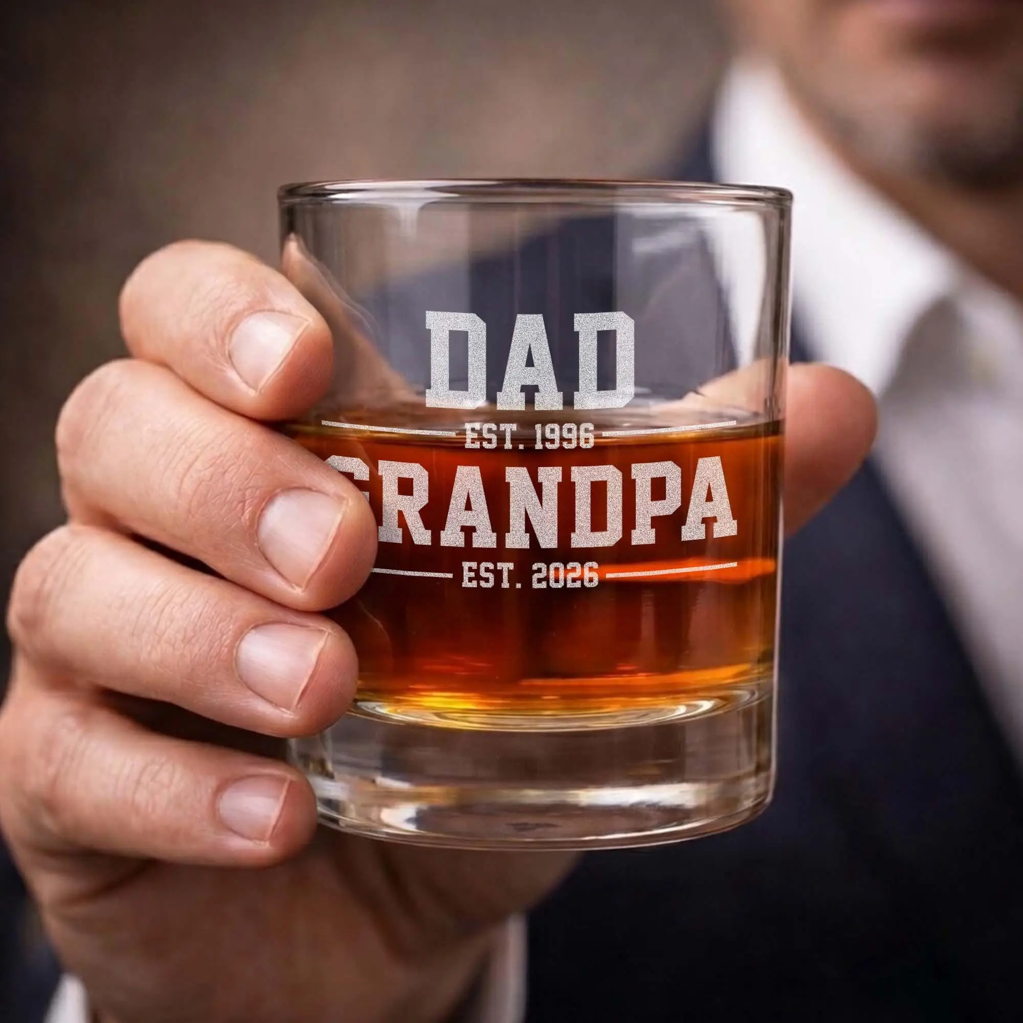 Personalized Dad Grandpa Laser Engraved Whiskey Glass, Custom Name ...