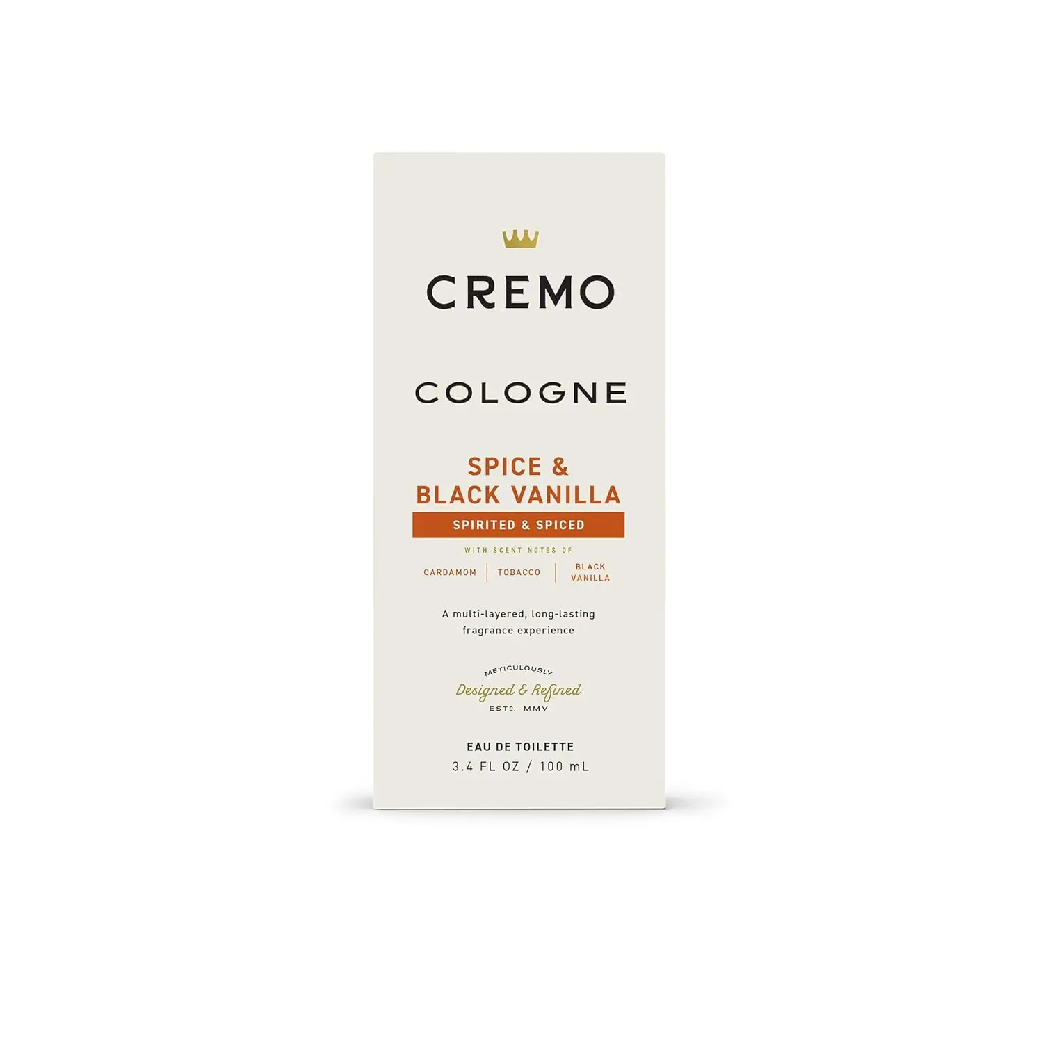 Cremo Men's EDC Cologne Spray - Spicy Black Vanilla Scent, Top/Mid/Base ...