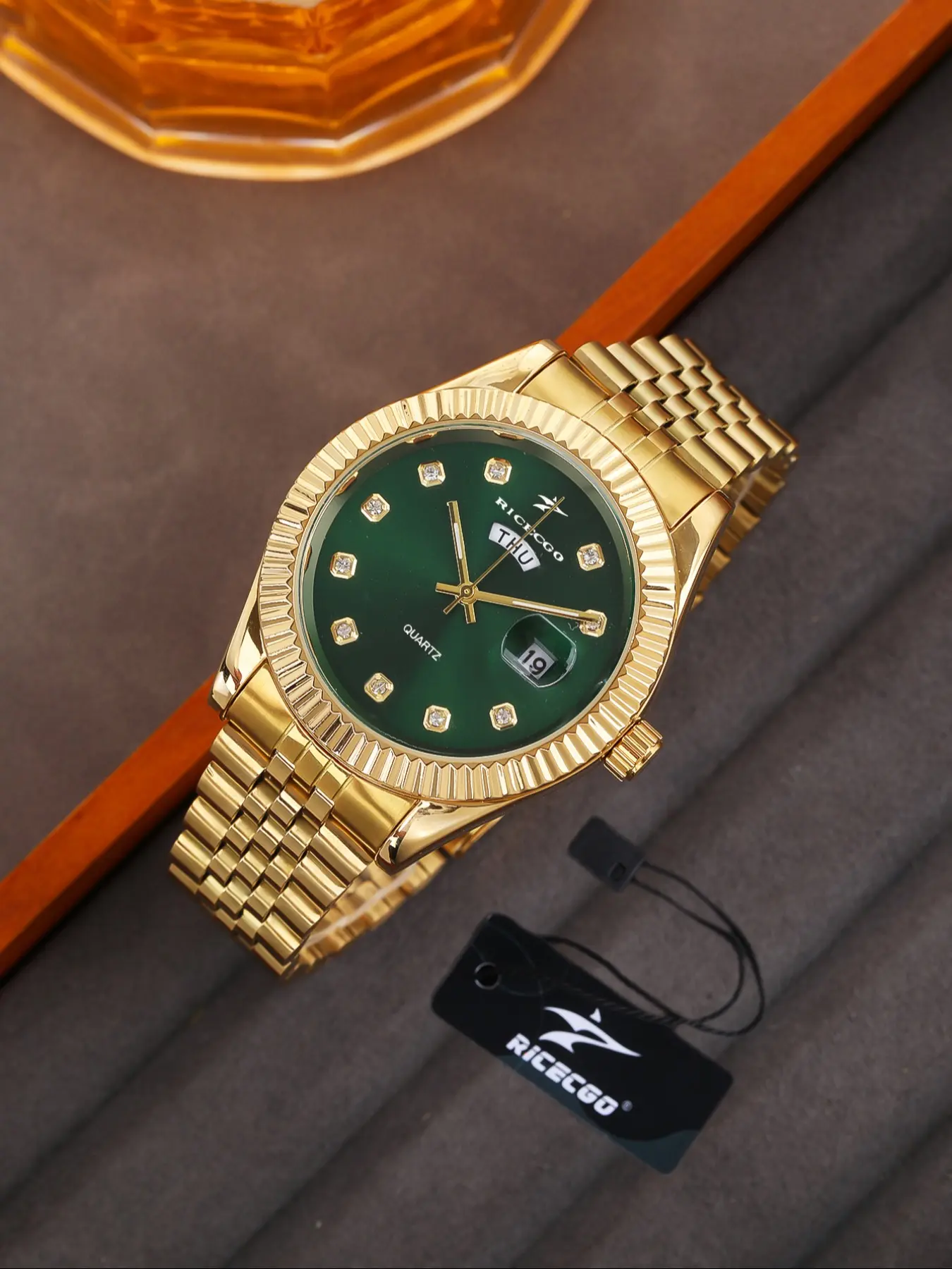 RICECGO 1pc men's quartz watch, Luminous Fashionable Watch, water brick ...