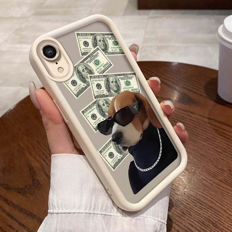 for iPhone XR Sky Eye Ladder Mobile Phone Case Dog and Banknote Popular ...