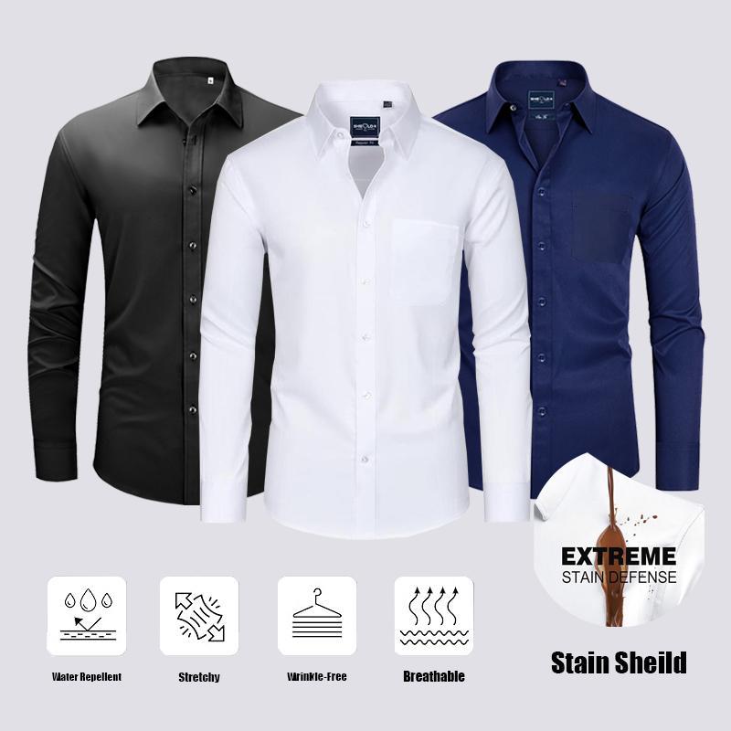 3-Pack Alimens & Gentle Stain Sheild Dress Shirts for Men Slim Fit Mens ...